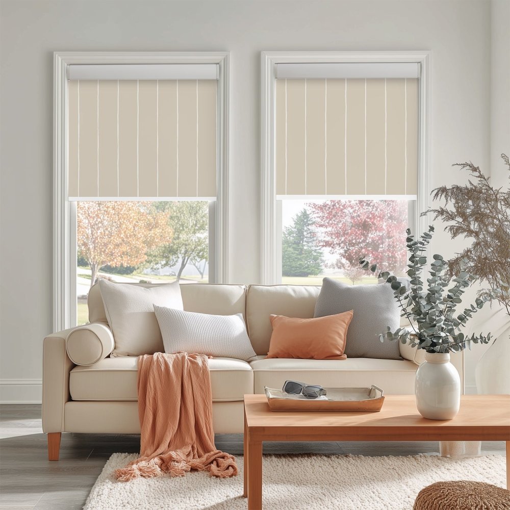 Pure Stripe Print Full Blackout Roller Blinds, Designer | Deconovo ...